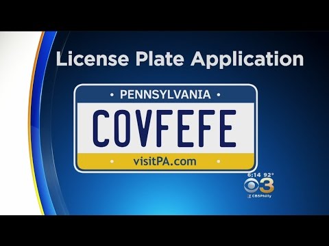 Pennsylvania Driver Snags 'COVFEFE' License Plate