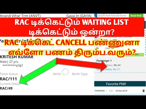 RAC TICKET VS WAITING LIST TRAIN TICKET REFUND IN TAMIL|RAC, WL FULL DETAILS IN TAMIL| OTB