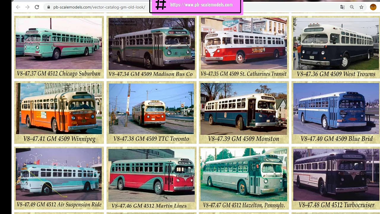 Vector Models Bus Catalog - GM OLD LOOK