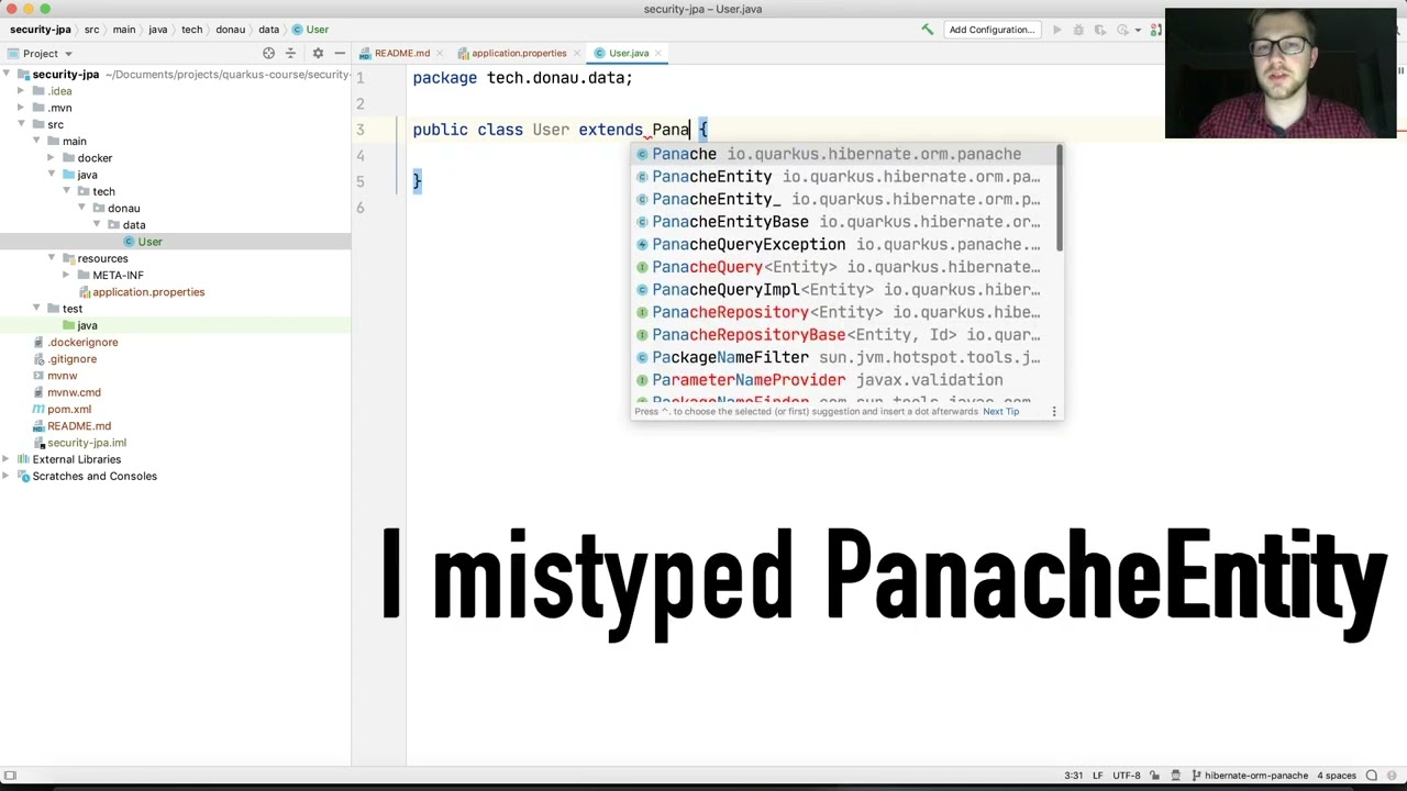 Quarkus Backend development with Java and GraalVM - Using Security with JPA