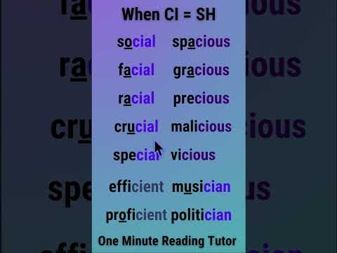 High School Phonics Practice - When CI Sounds Like SH in Suffixes #reading #phonics #suffixes