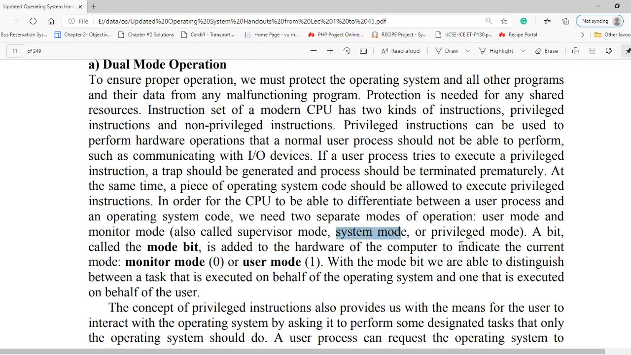 Dual mode operation