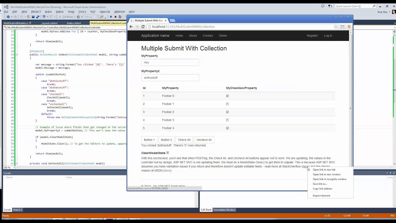 Using ModelState.Clear