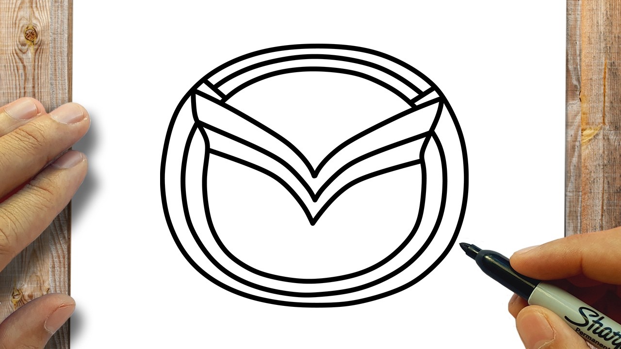 How to Draw a Logo Mazda (Easy Steps) - Logo Drawing Tutorial