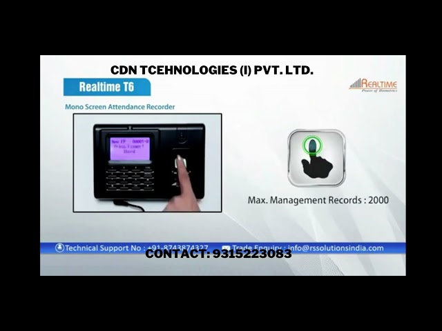 Biometric Attendance Machine - Realtime Rs9n Fingerprint Biometric ...