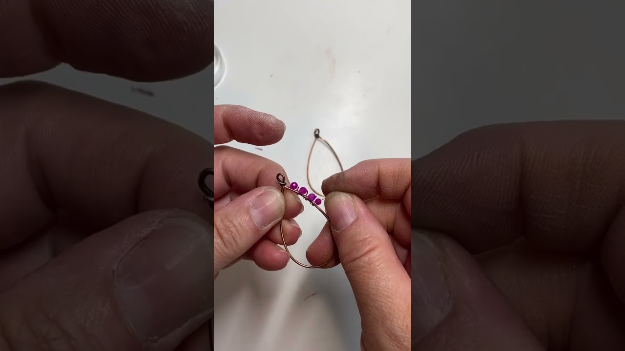 Wire wrap loops onto hoops for earrings #jewelrymaking #wirewrapping #earrings