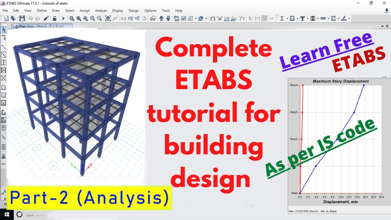 ETABS Tutorial For Building Design Part -2  | Analysis Of Building In ETABS |  ETABS Analysis Report