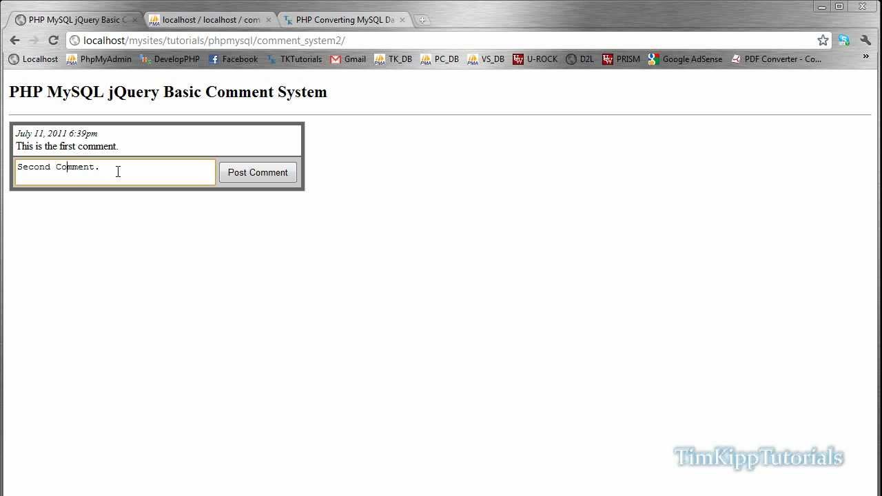 PHP Programming Tutorial - Basic Comment System Using jQuery - Part 2