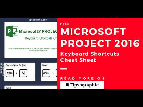 Microsoft Project 2016: Keyboard Shortcuts Cheat Sheet 🡆 http://bit.ly/2P1RvDv