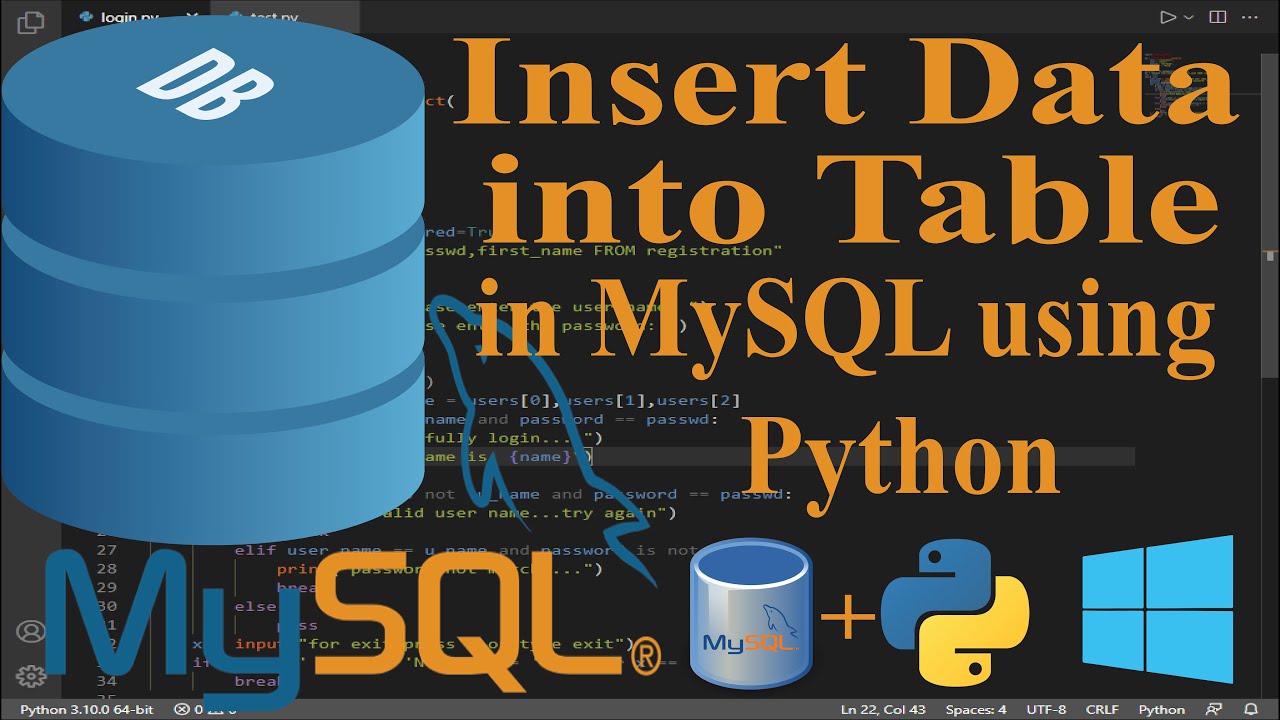 How to insert data into MySQL table using python | Tutorial 5 in hindi