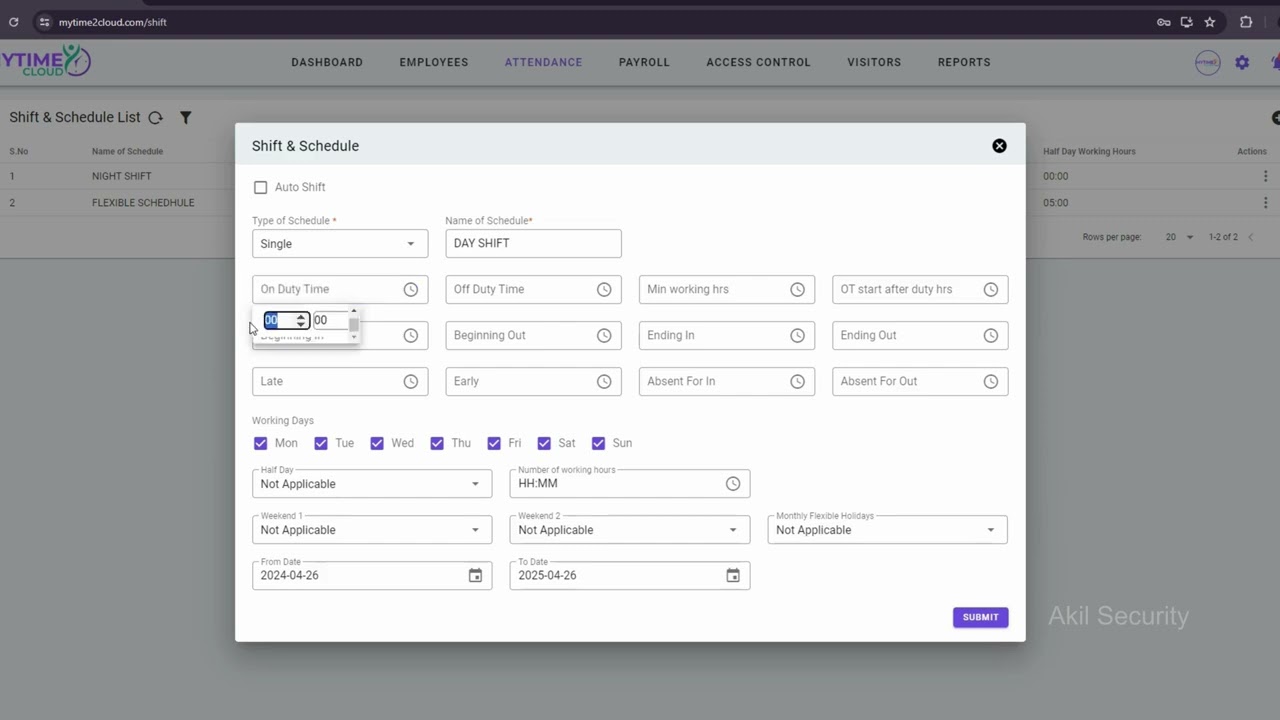 How to  Add Attendance  Shifts