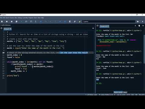 Python 57: Search for an item in a list of strings using a string – not an index
