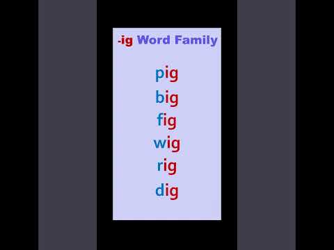 English -ig Word Family #shorts