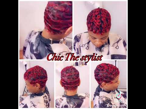 Short red waves and pincurls. Houston book your appointment. www.Styleseat.com/chicreed2