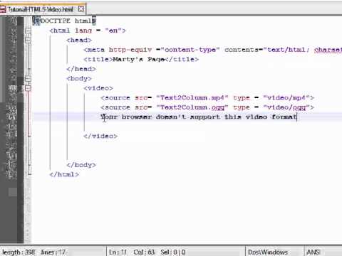 HTML 5 Video Tag