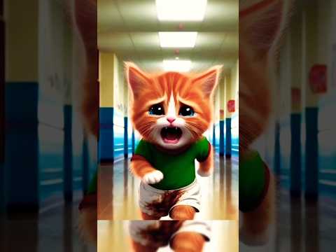 The kitten had diarrhea but what to do now!? watch until the end 🥺 #kitten #shorts #cat #ai