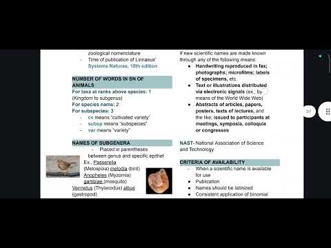 Nomenclature: Excerpts from the ICZN- Systematics Lecture