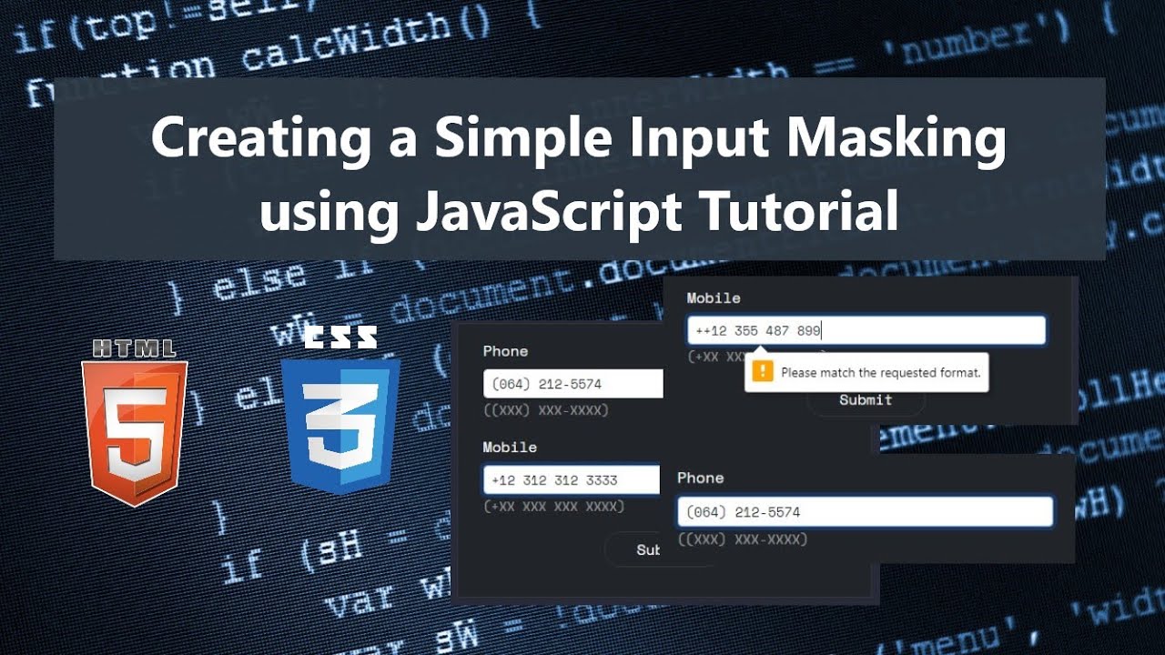 Creating a Simple Input Masking using JavaScript Tutorial DEMO