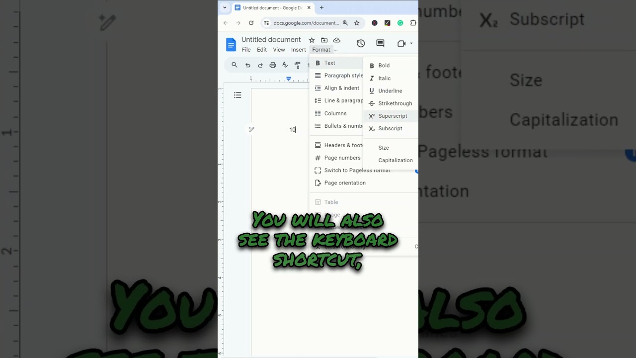 How to Do Superscript in Google Docs
