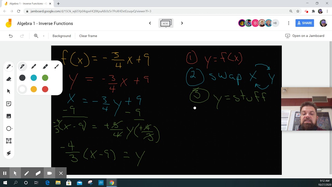 Algebra 1 - Inverse Functions - Example 4