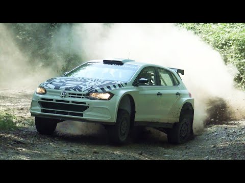 2020 Volkswagen Polo R5 WRC Rally Car Test Drifting and Jumps