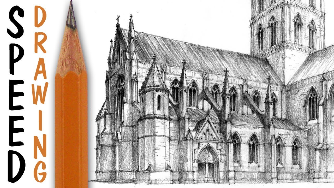 Gothic church - architecture drawing