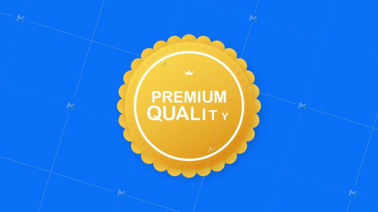 Gold premium quality rosette with red ribbon on white background. Motion graphics.
