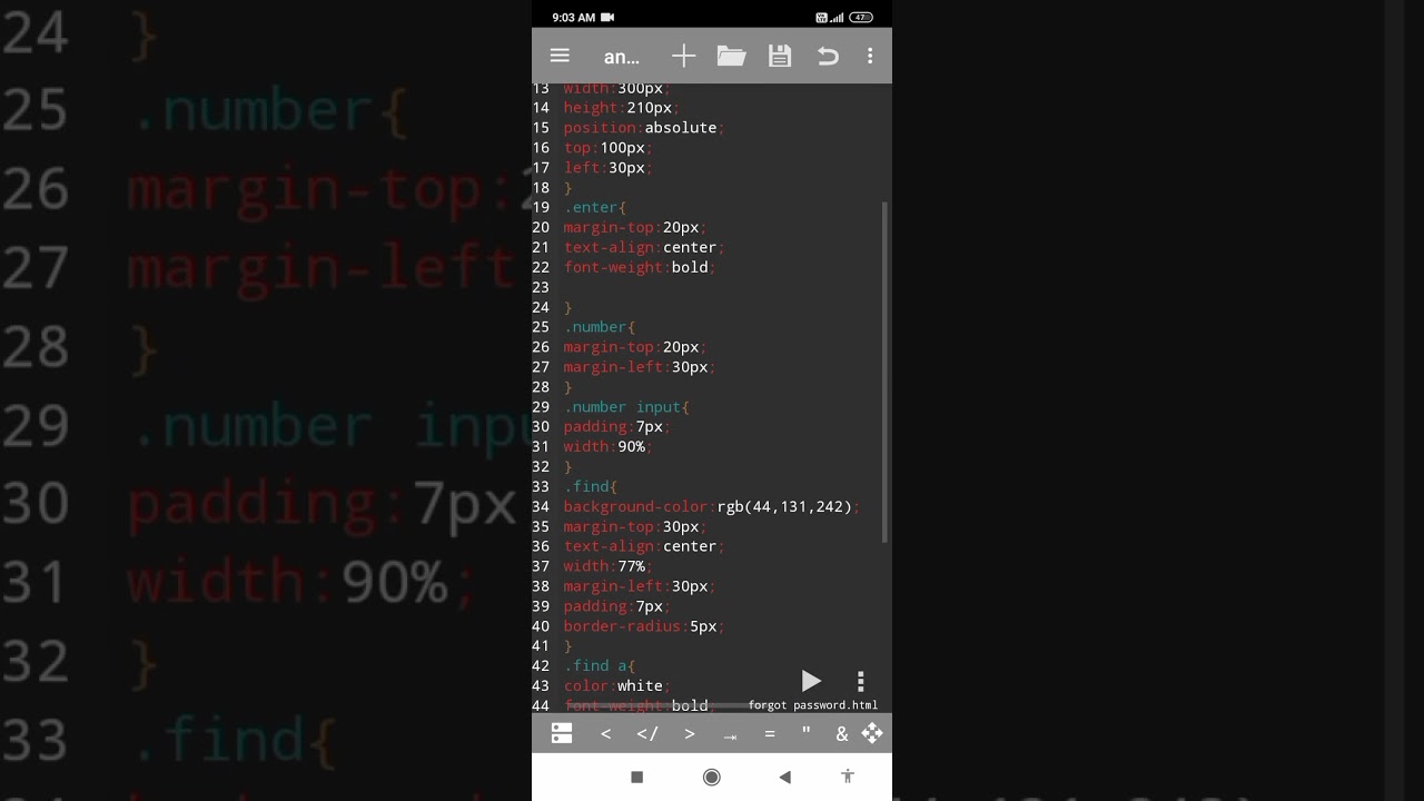 I create a Facebook forgot password page by HTML #viralshort
