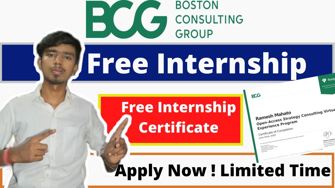 BCG Internship | Free Internship Certificate | BCG Virtual Internship