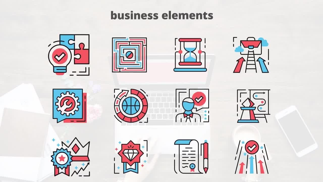 Business Elements – Flat Animation Icons After Effects Templates