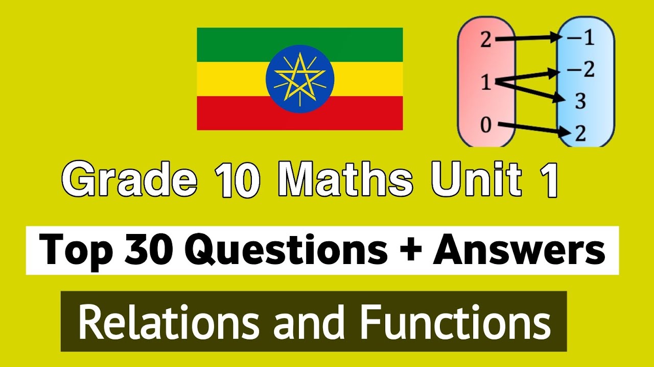 Top 30 Questions from grade 10 mathematics unit 1 - Relations and functions questions with answers 