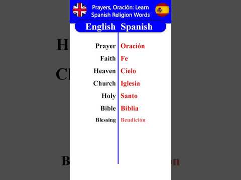 Prayers Oración Learn These Basic Spanish Words for Religion #learnspanish #spanish #spanishteacher