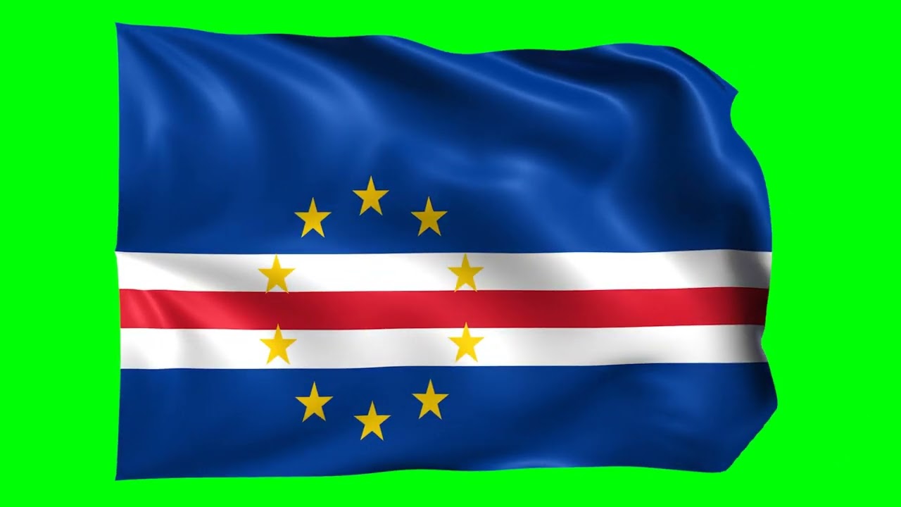 Cape Verde Waving Flag Green Screen Animation | 3D Flag Animation | Royalty-Free