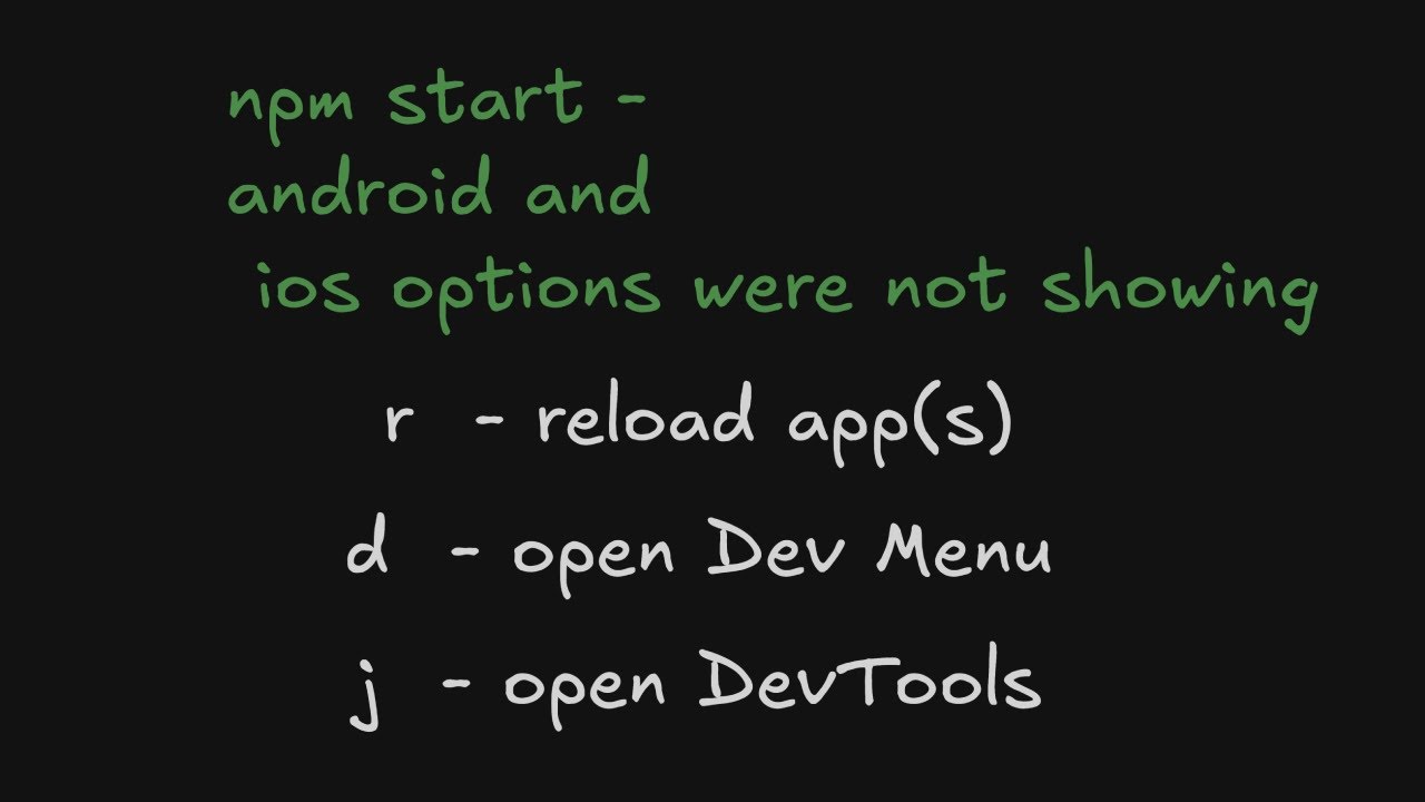 🚀 Fix npm start Not Showing a & i in React Native CLI | Run Android & iOS Easily! 🔥
