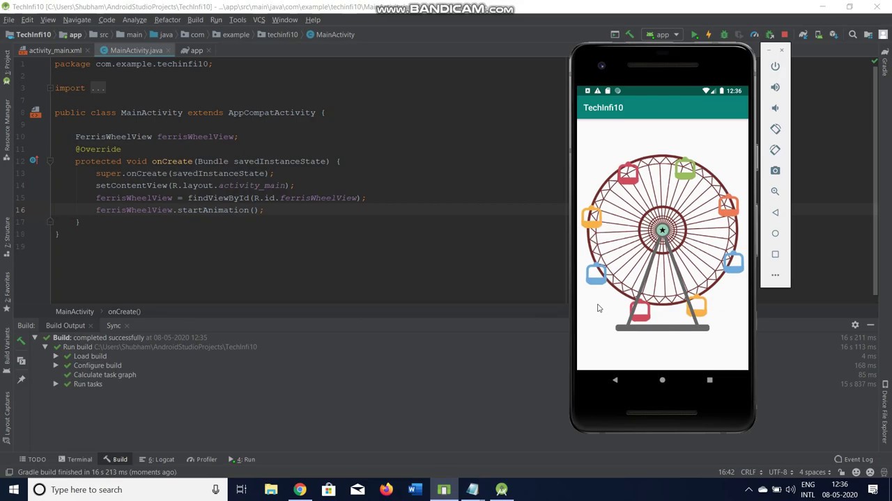 Android Tutorial | Ferris Wheel View Animation | Progress Bar
