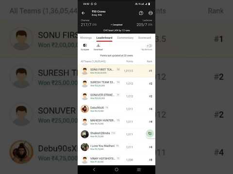 CSK vs LKN Kai Match Mai 1.5 Cr. Win 😱 -- Finally First Time Mega GL Win On Dream11 -- Mega GL Win 💥