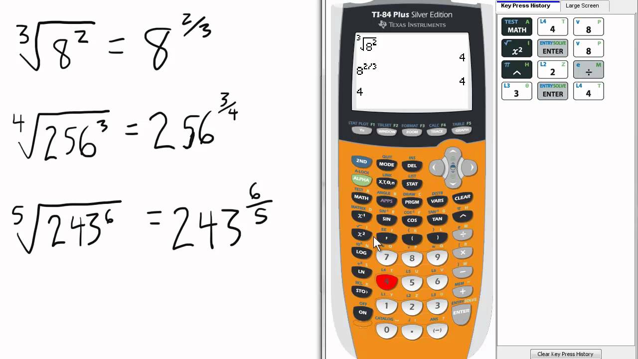 Fractional Exponents Calculator 3   TI 84 Calculator    Fractional Exponents