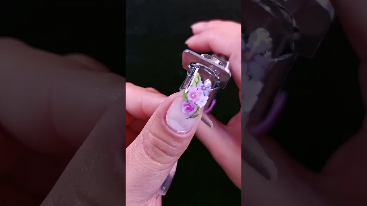 🌸 DIY Tutorial: Dry Flower Nail Extension Using Clear Polygel - Gorgeous and Elegant! 💅