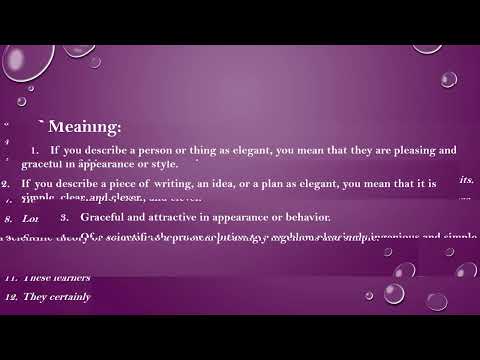 Elegant Meaning with Examples