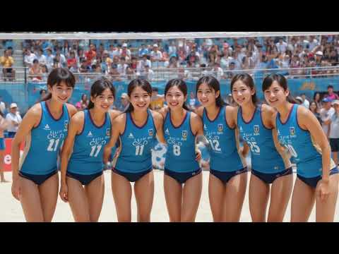 "Volleyball Queens of Korea | Ultimate Team Spirit on the Beach 🏐✨"#volleyballqueen #girlpower