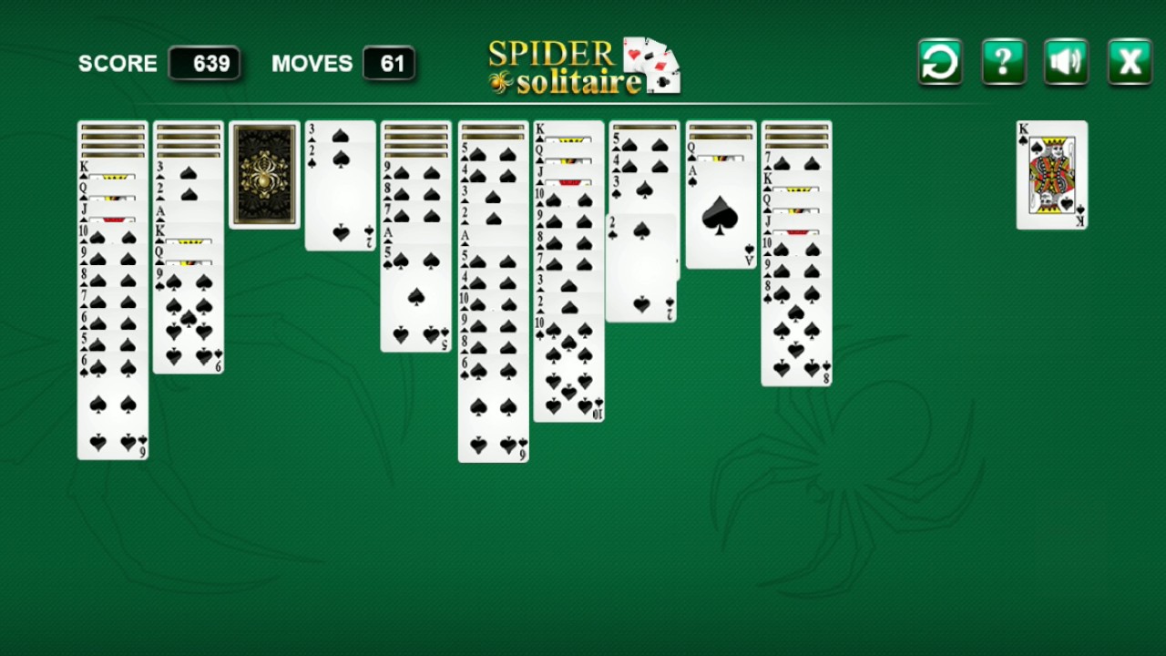 SPIDER SOLITAIRE - Easy Mode 1 Suit - Free Online Game