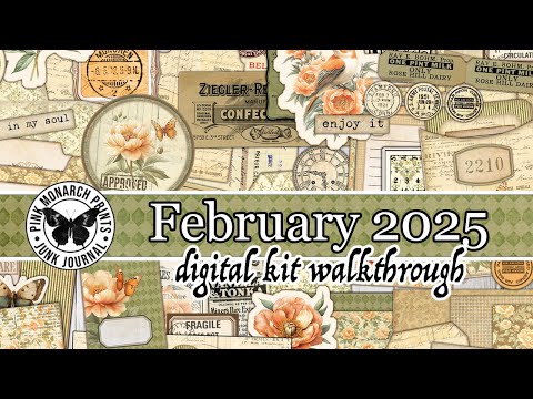 IT'S TIME! February 2025 New Digital Kit! The happiest Junk Journal kit :)