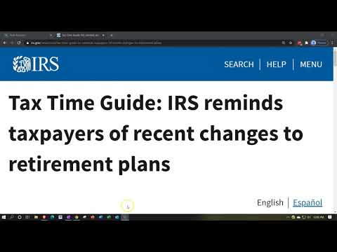 Tax Time Guide: IRS reminds taxpayers of recent changes to retirement plans