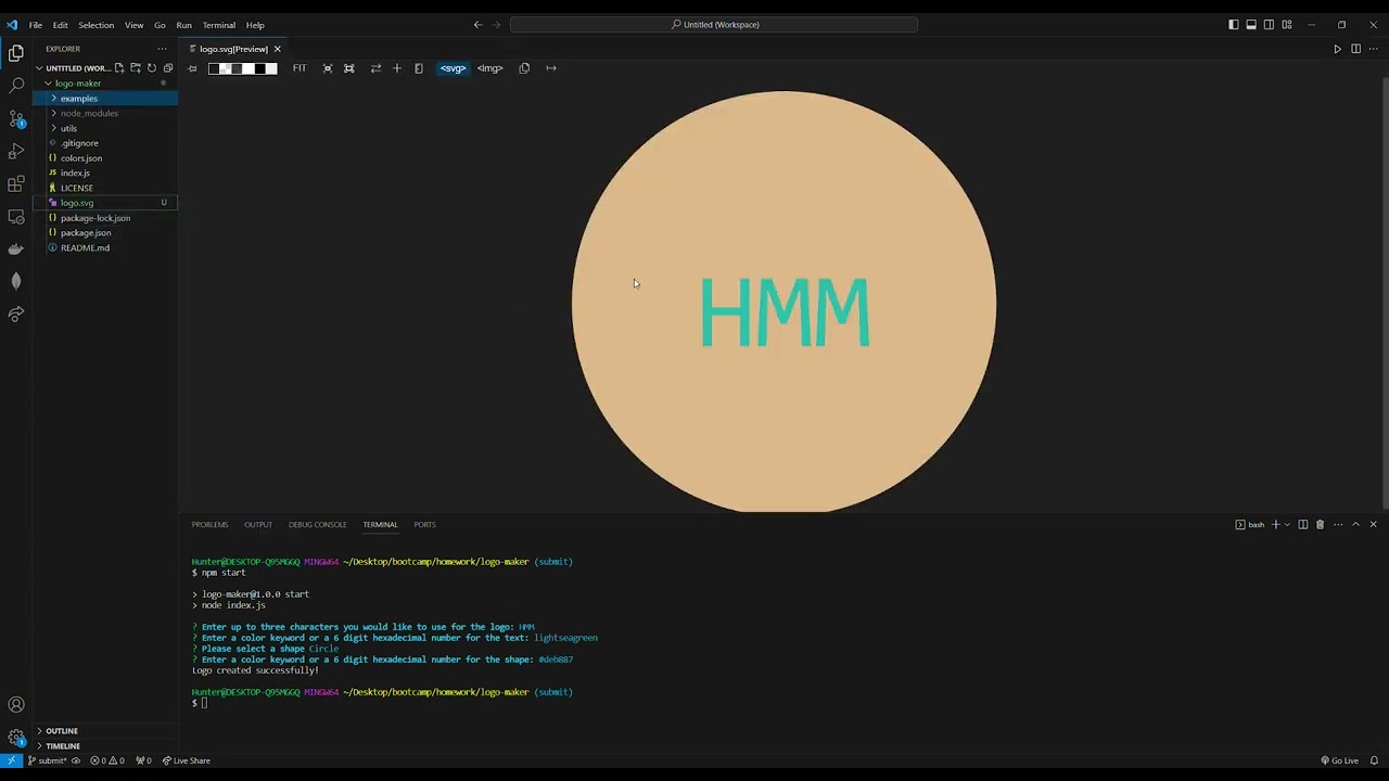 GitHub - HunterMuratore/SVG-Logo-Maker