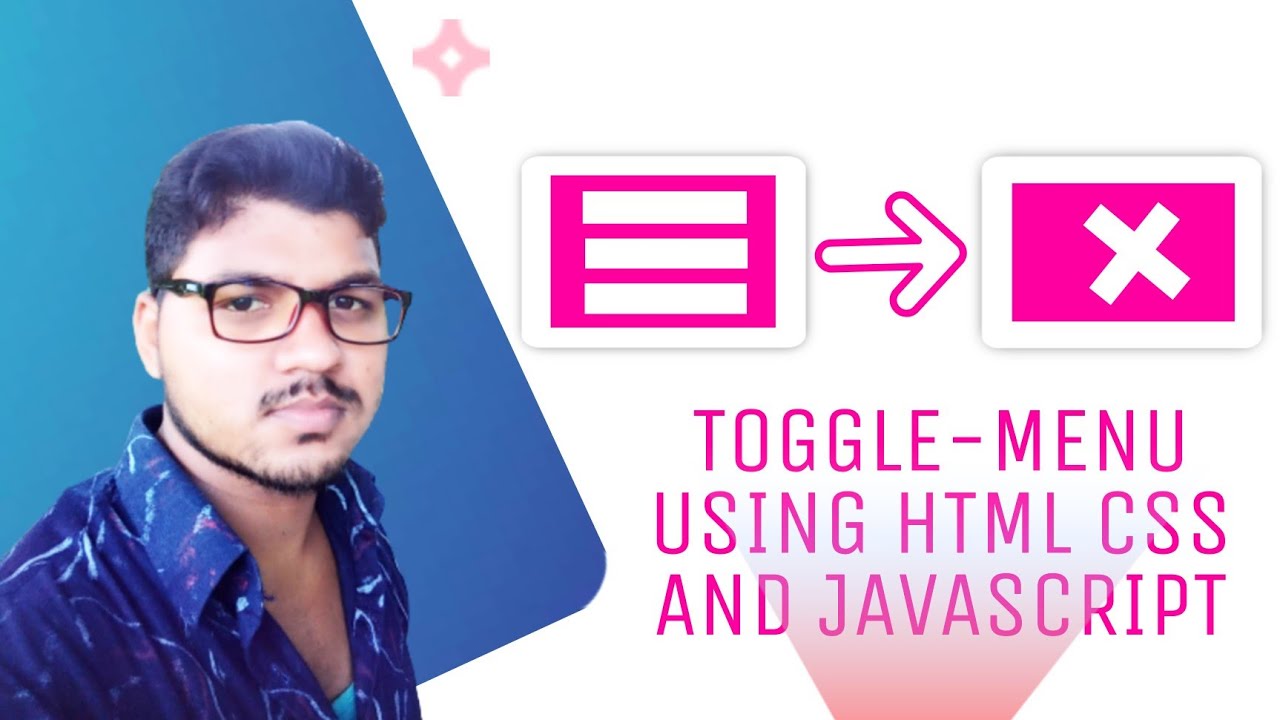 MOBILE RESPONSIVE TOGGLE MENU  -  USING HTML CSS & JAVASCRIPT