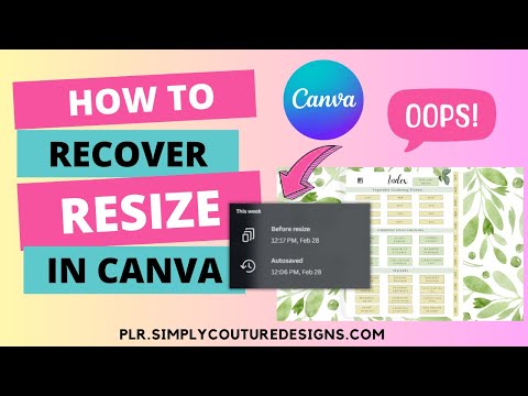 Restore Canvas Template Sizes with Version History