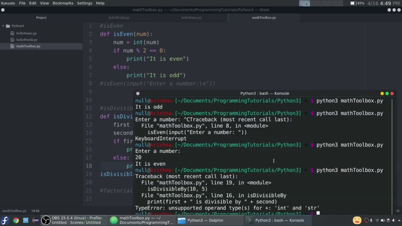 Two basic python math functions