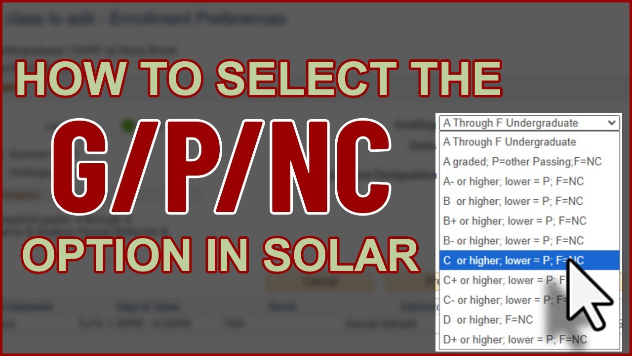 How to select the GPNC option in SOLAR