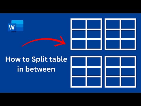 Microsoft Word Shortcut Keys: How to Split table in between