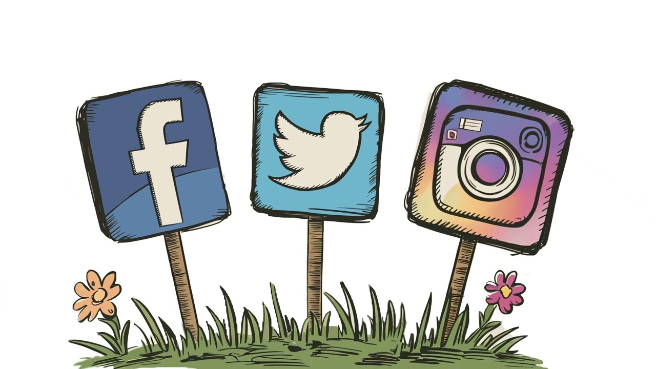 Social Media Icons stock animation on white background 4k popular online services